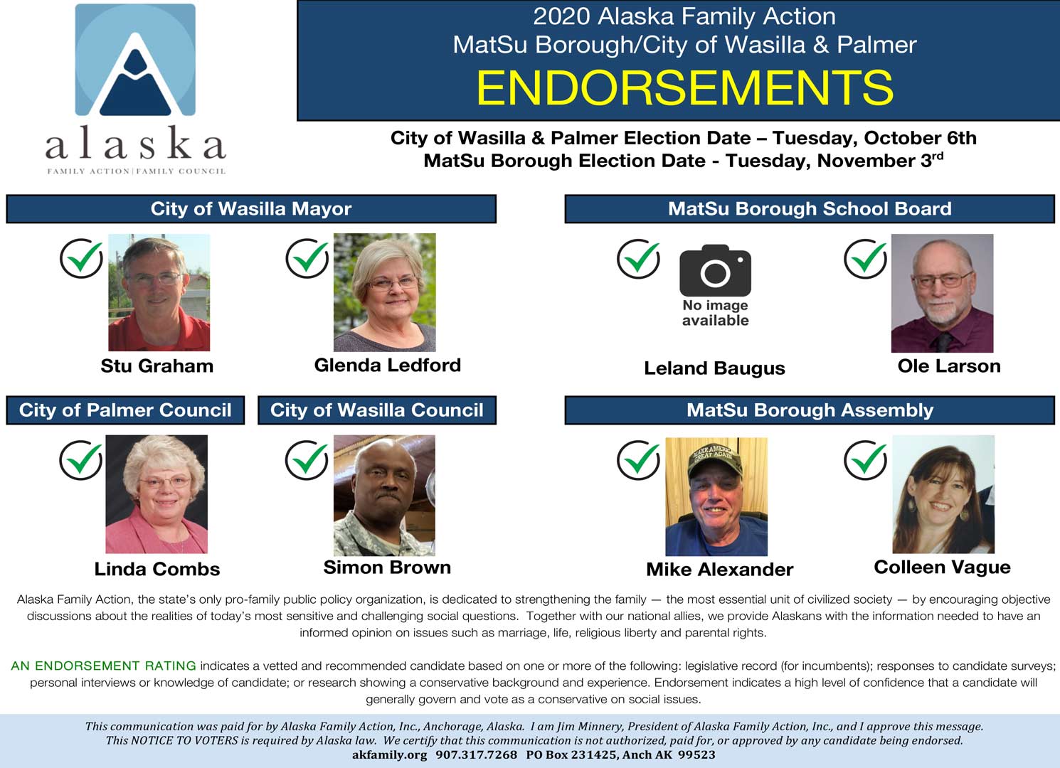 Conservative group issues endorsements for local Mat-Su races - Alaska ...