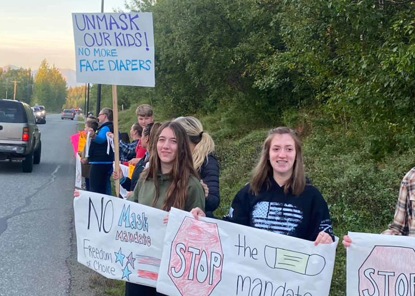 Mat-Su parents hold early-morning protest against school mask mandates ...